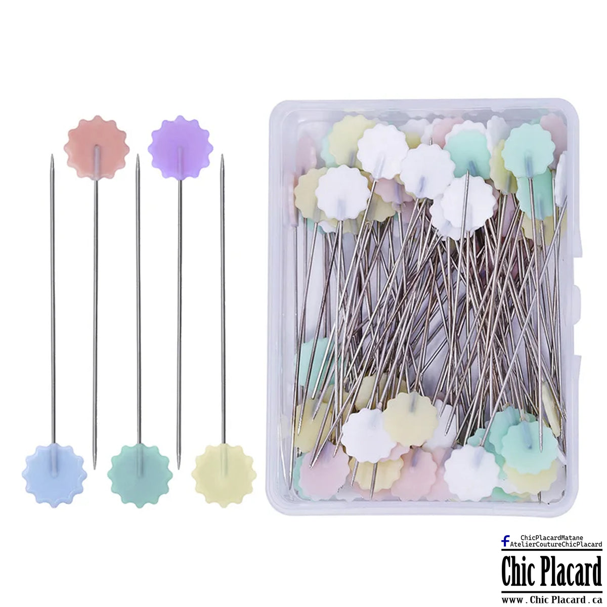 Épingles à têtes plates 52mm - couleurs pastelles x50 – Chic Placard