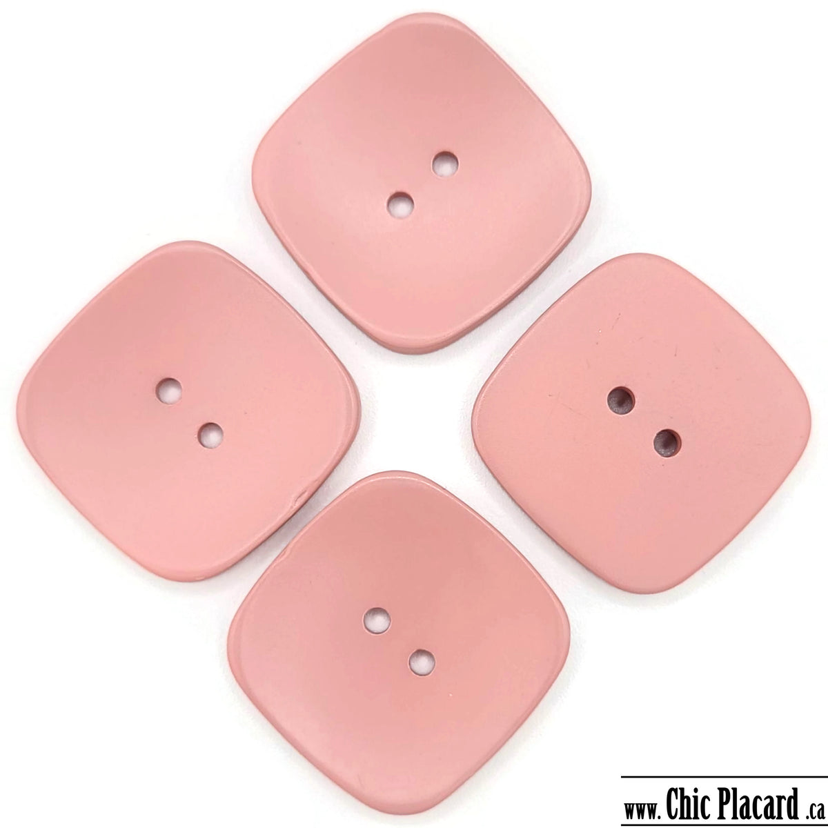 32mm square resin button with 2 holes - Pink – Chic Placard